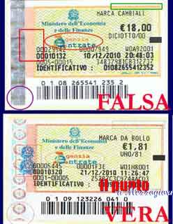 Marche da bollo false, ecco come le si riconosce