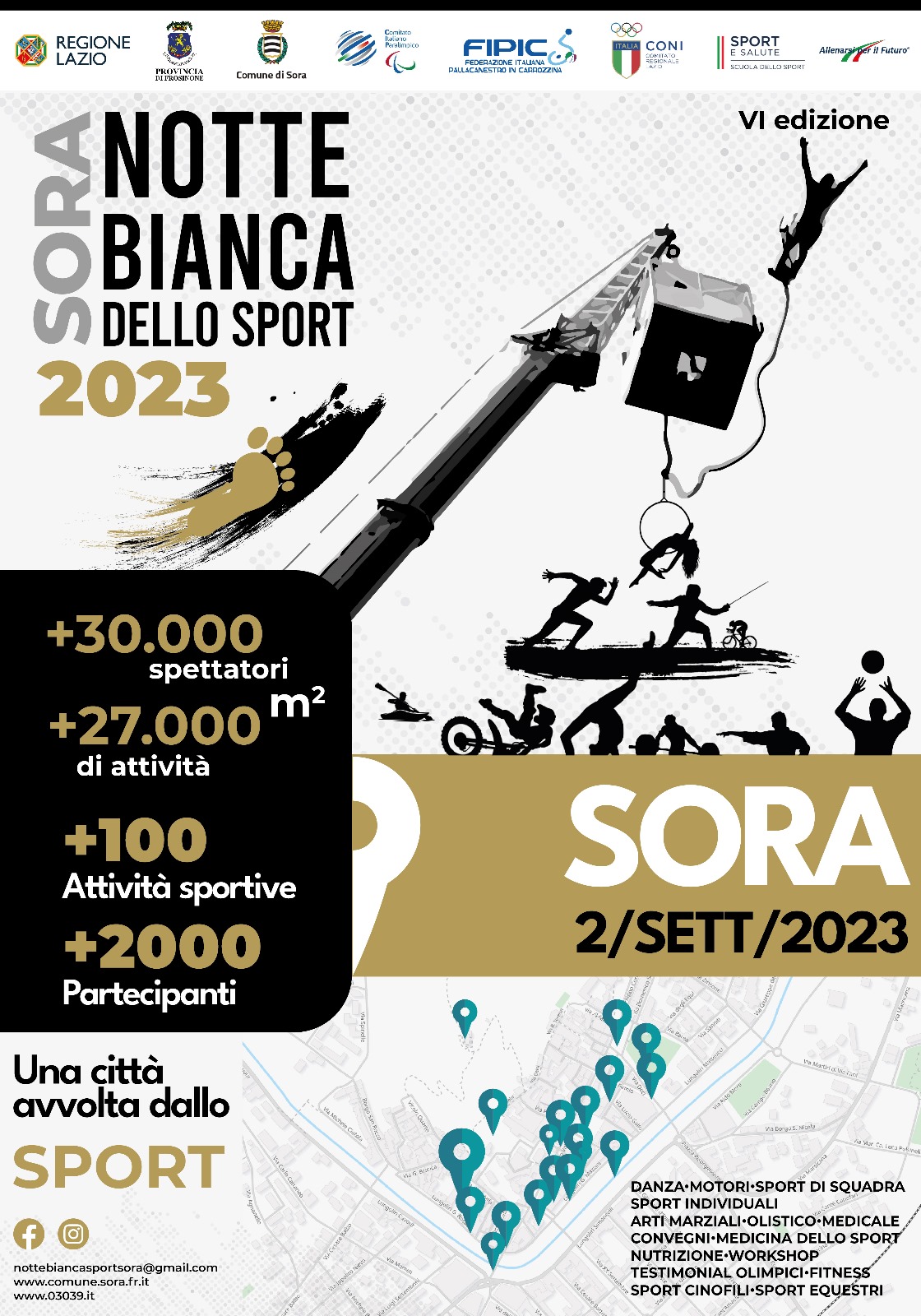 Sora, il 2 settembre, via alla “Notte Bianca dello Sport” – Notizie ...